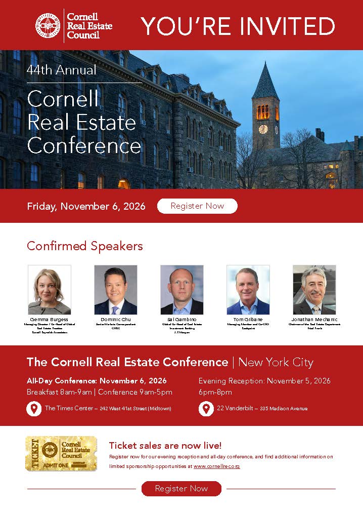 44th Annual Cornell Real Estate Conference - The Cornell Real Estate ...
